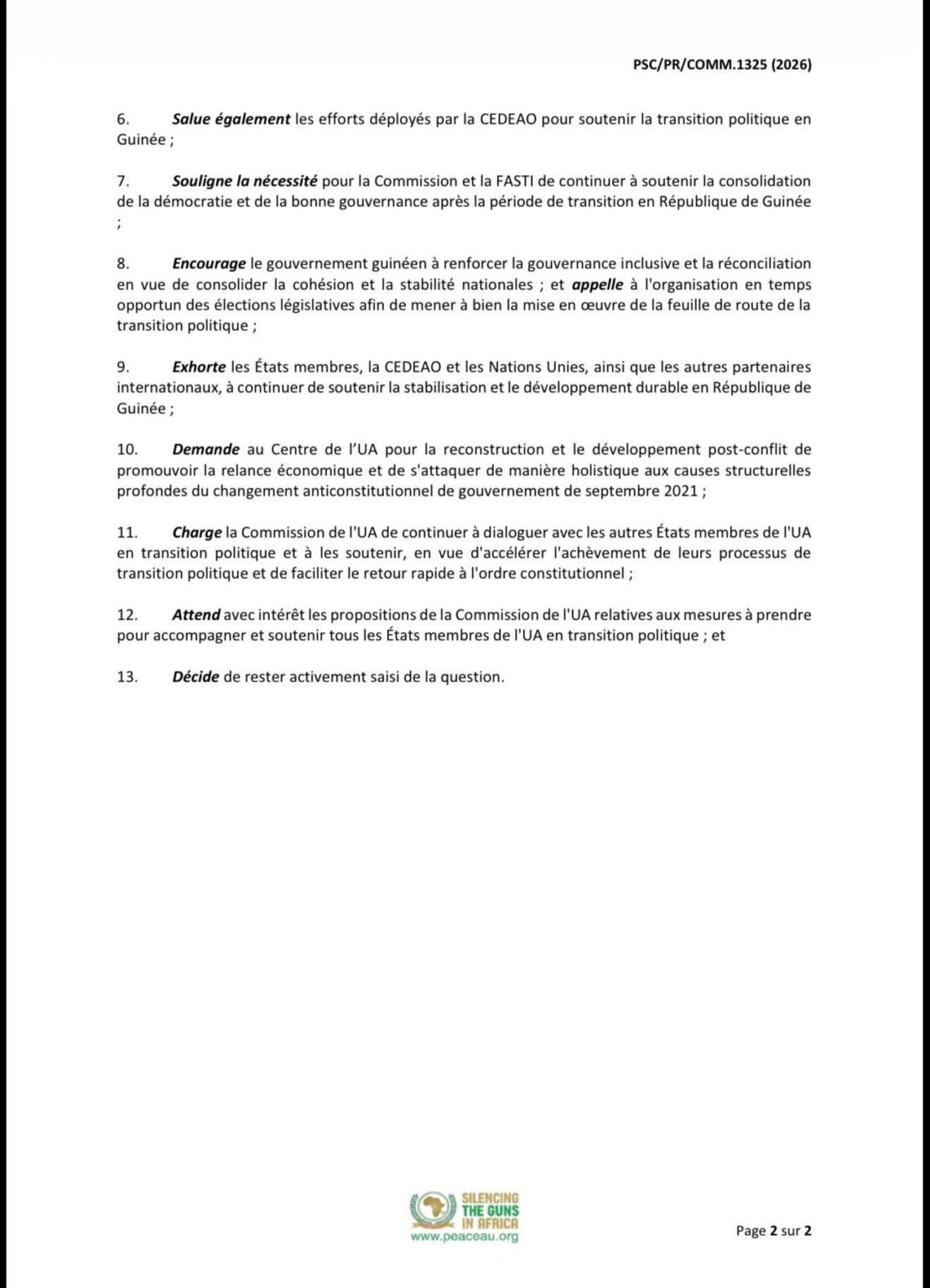 L’Union africaine lève la suspension de la Guinée après l’élection ...